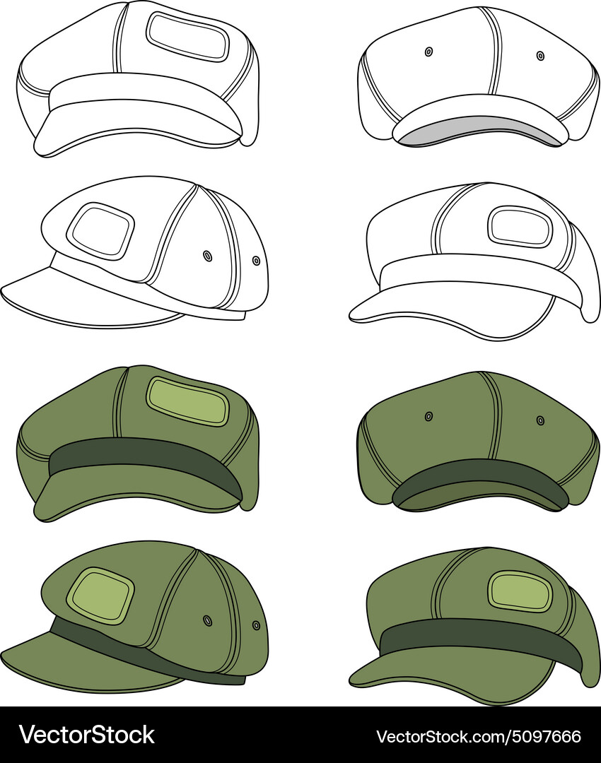 Cap Band Outline Template Royalty Free Vector Image