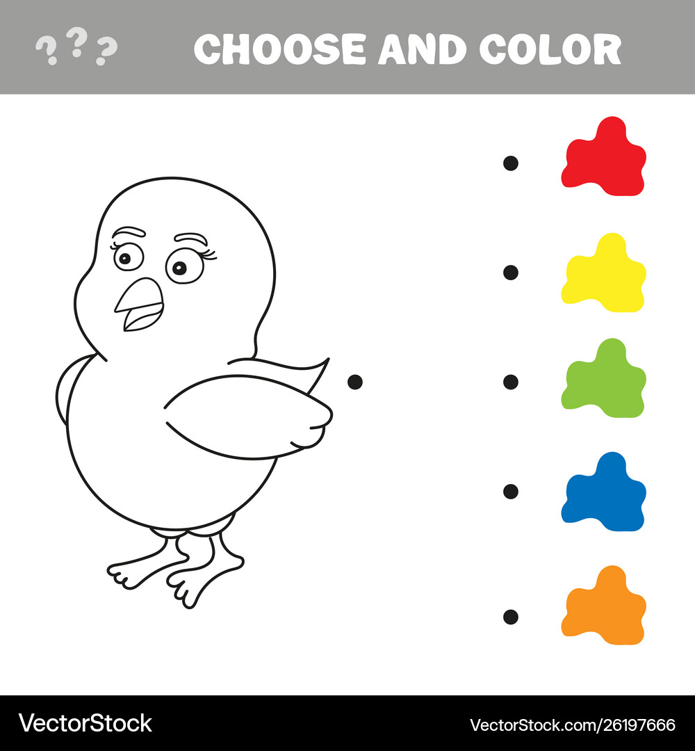 Chicken to be colored coloring book Royalty Free Vector