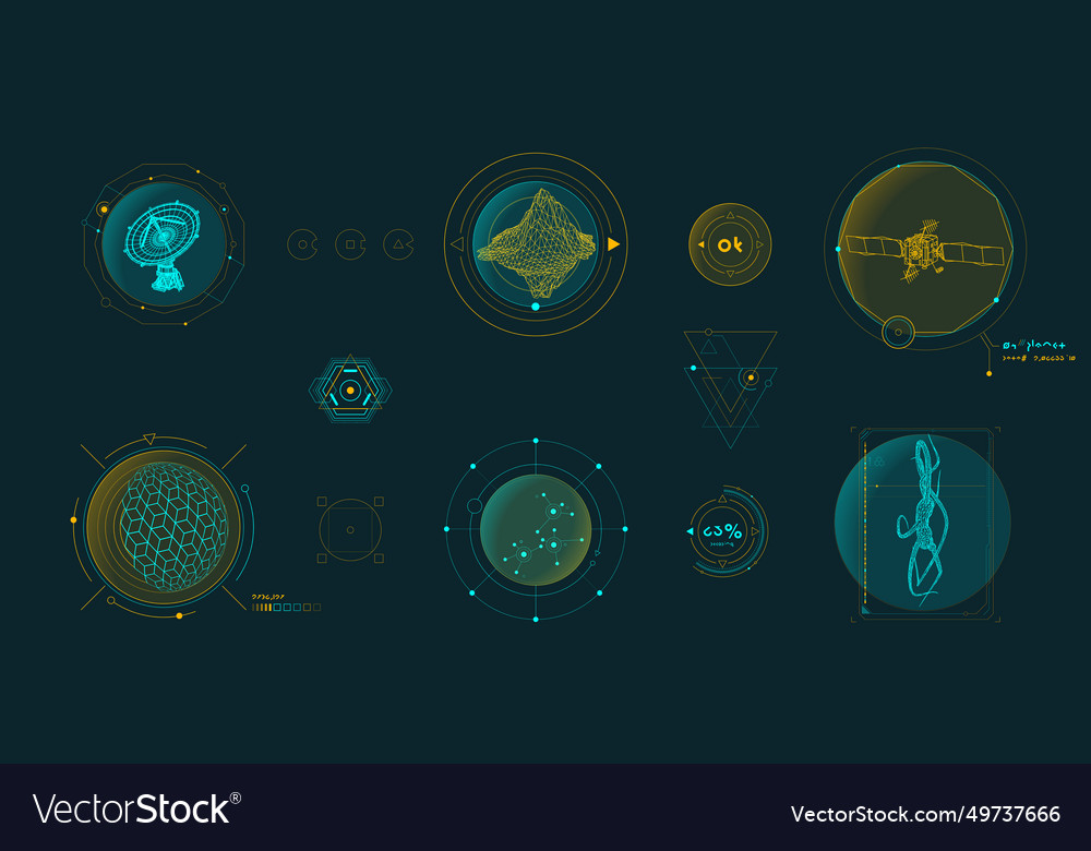 Circular infographic elements for sci-fi Vector Image