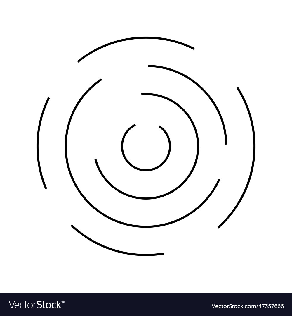 Circular ripple icon concentric circles Royalty Free Vector