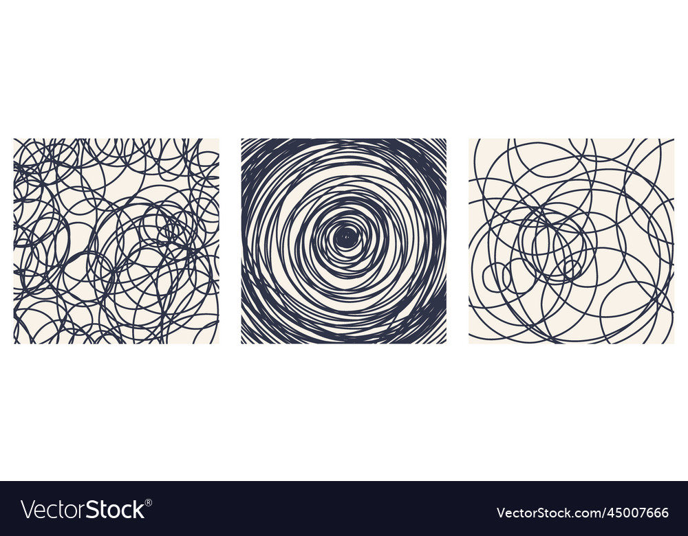 Doodle handwriting scribble patterns outline Vector Image