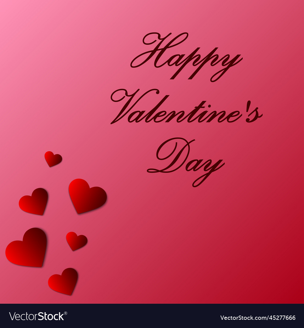 Happy valentines day banner with paper hearts pink