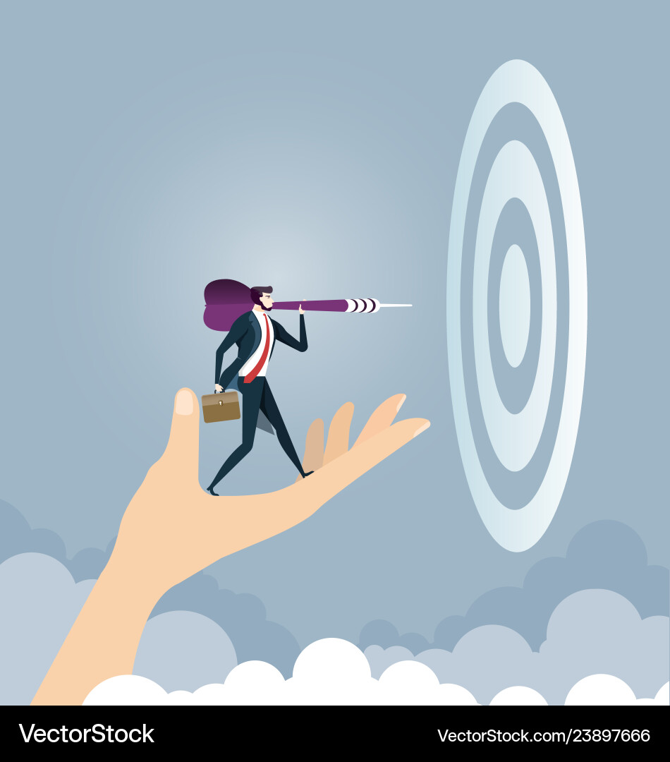 Helping hand the is lifting businessman Royalty Free Vector