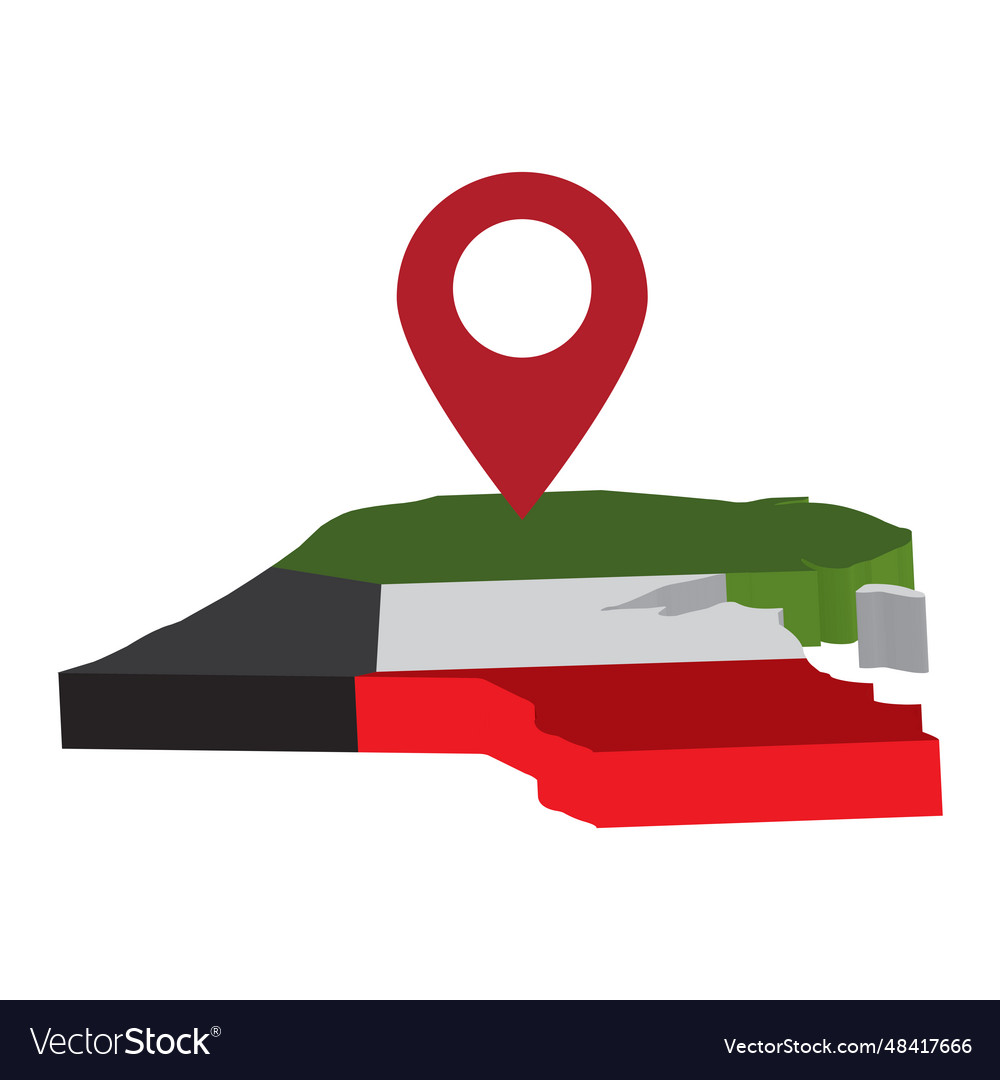 Kuwait map icon Royalty Free Vector Image - VectorStock