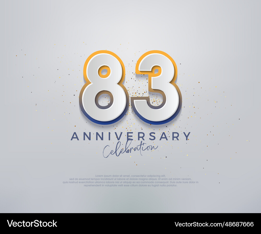 Modern and colorful premium design for 83rd Vector Image