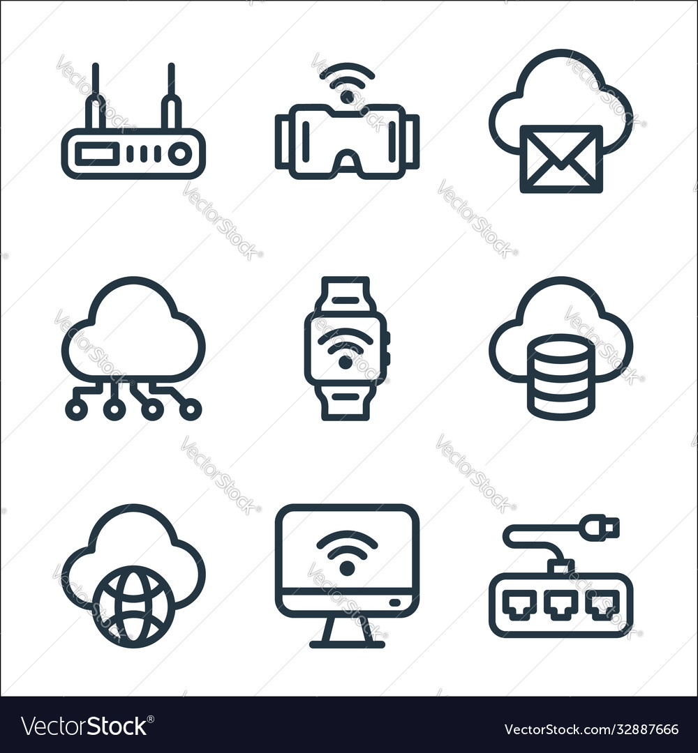 Network line icons linear set quality line set Vector Image
