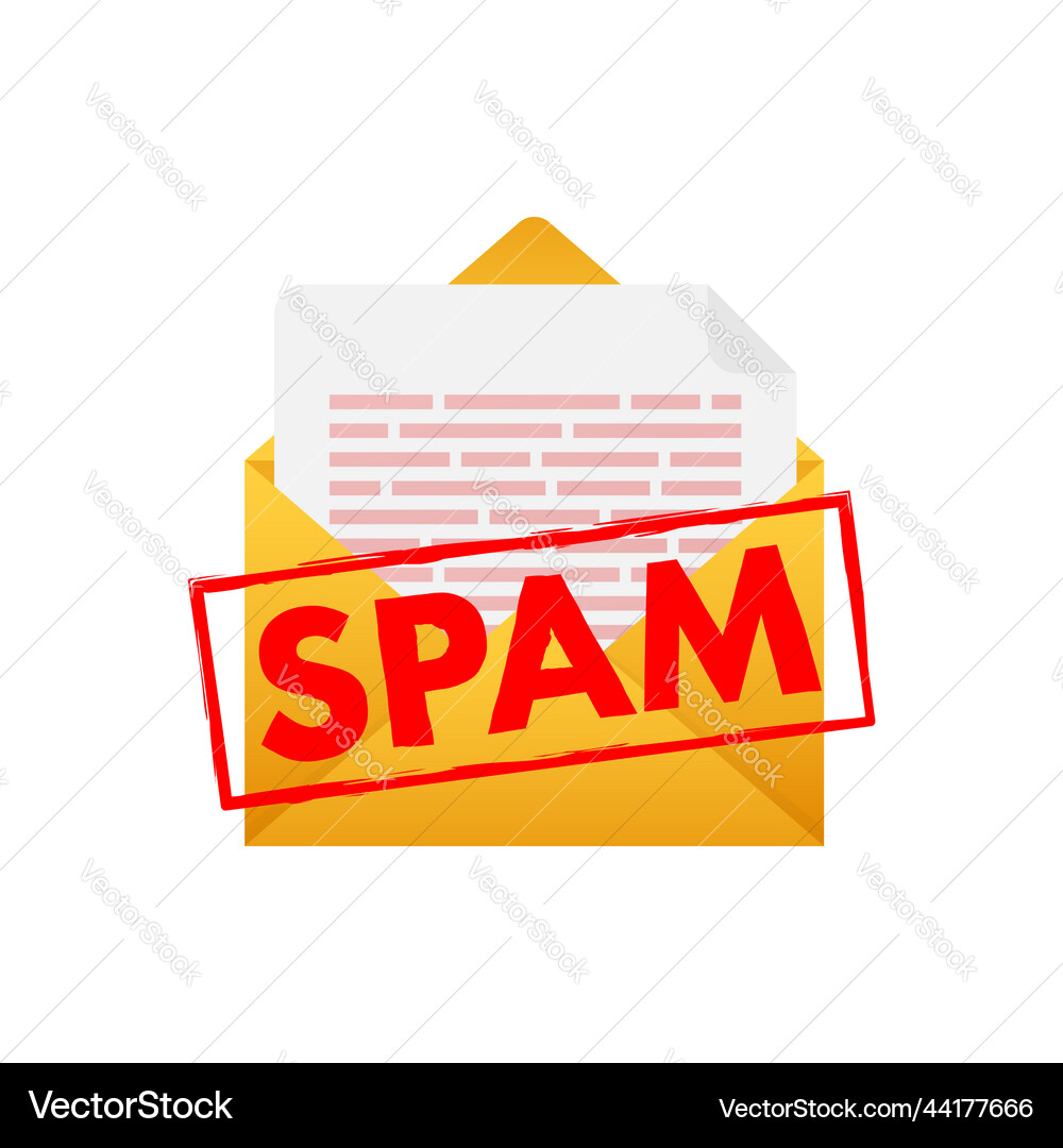 No spam email warning concept of virus Royalty Free Vector