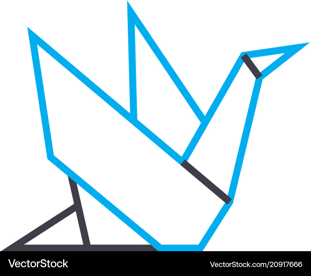 Origami linear icon concept origami line Vector Image
