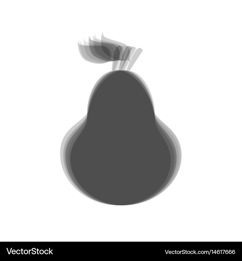 Pear sign gray icon shaked Royalty Free Vector Image