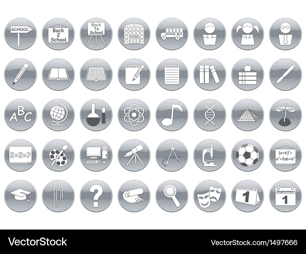Set of school icons Royalty Free Vector Image - VectorStock