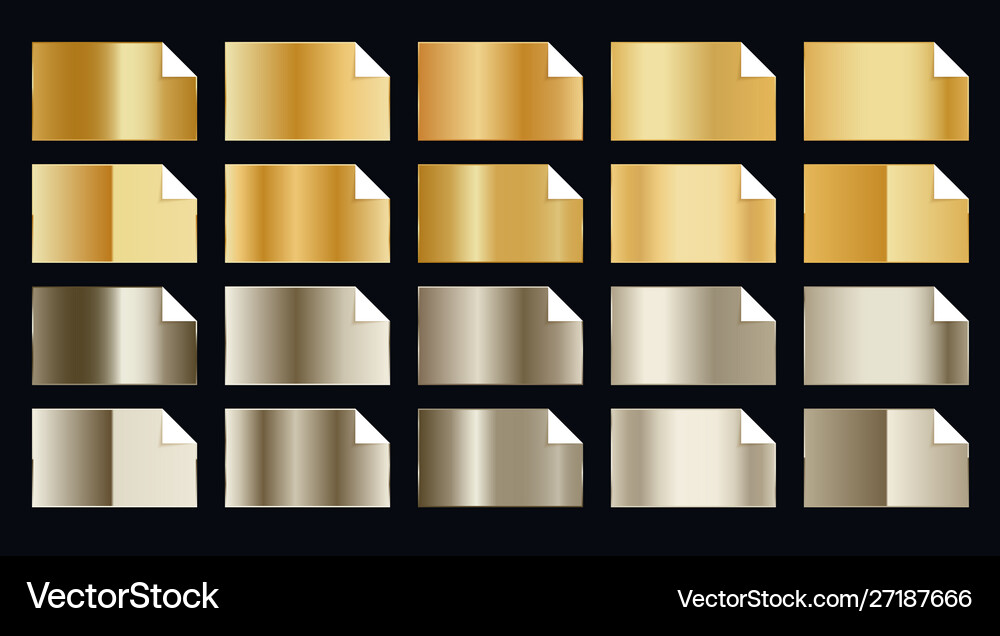 Set premium golden gradients in two shade Vector Image