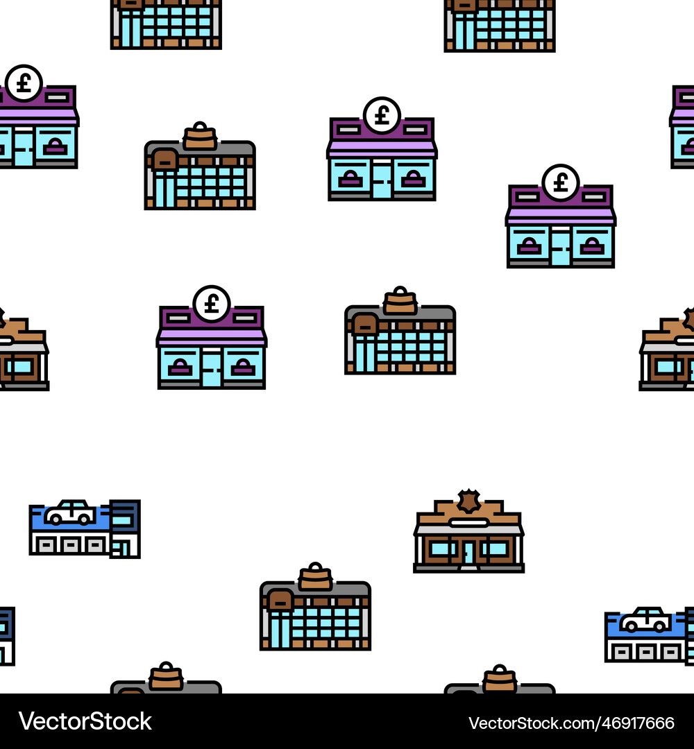 Store shop retail market seamless pattern Vector Image