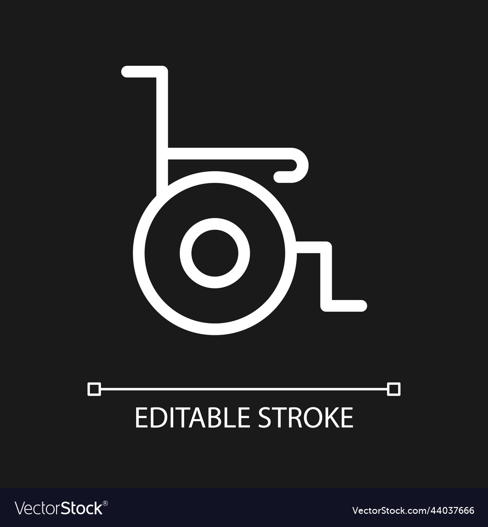 Wheelchair pixel perfect white linear ui icon Vector Image Wheelchair pixel perfect white linear ui icon Vector Image