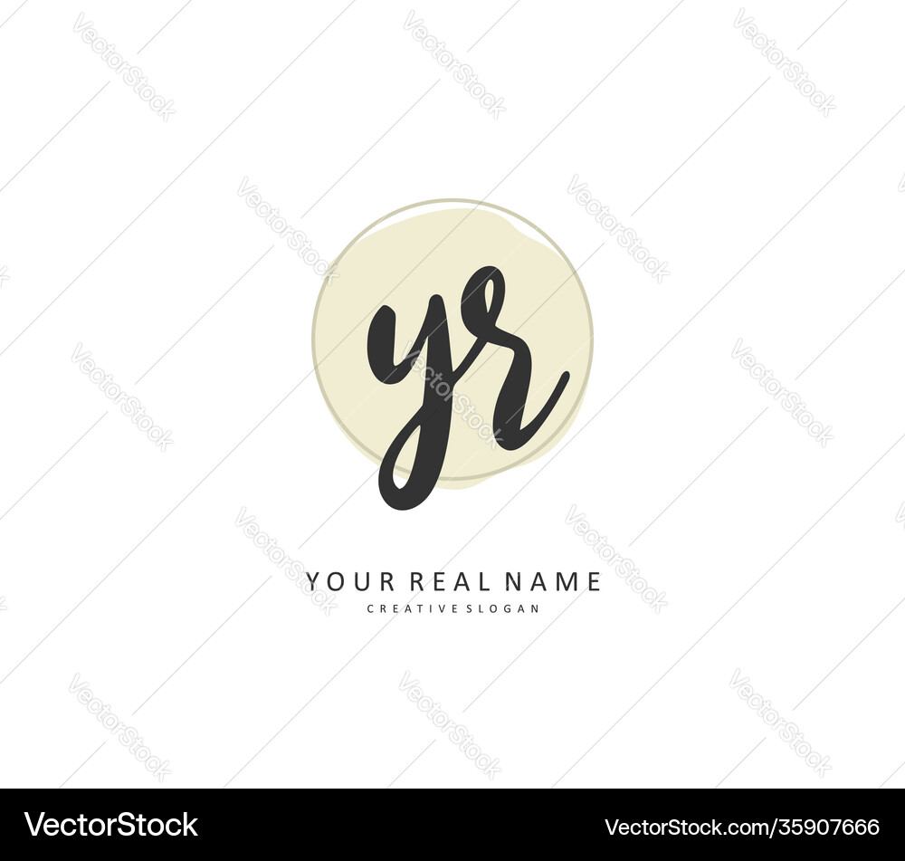Yr initial letter handwriting and signature logo Vector Image