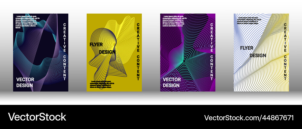 A set of modern abstract covers with abstract Vector Image