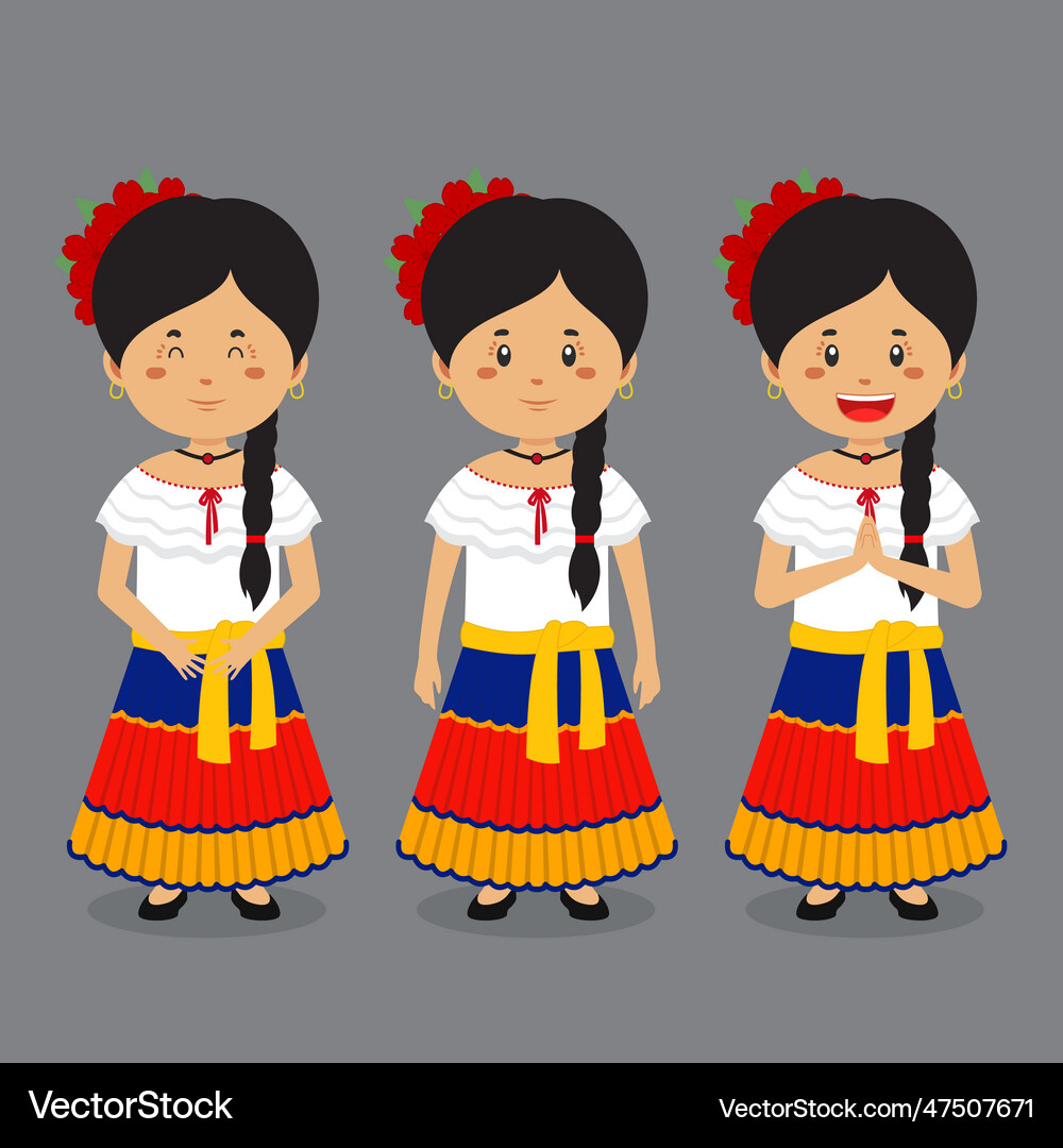 Costa rica character with various expression Vector Image