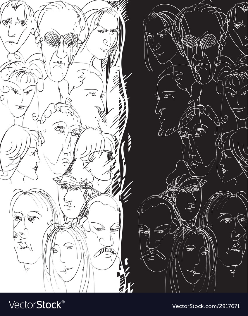 Crowd split Royalty Free Vector Image - VectorStock