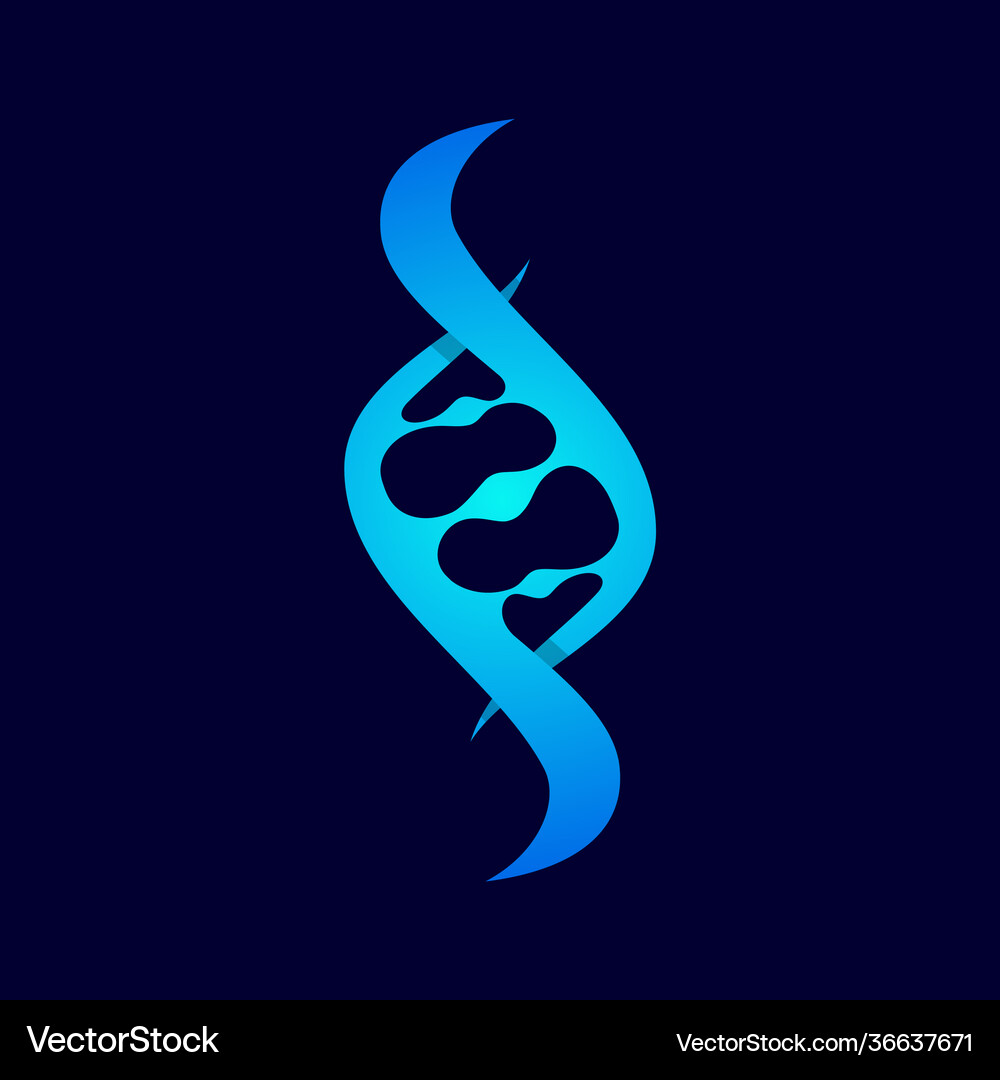 Dna icon trendy and modern symbol on blue Vector Image