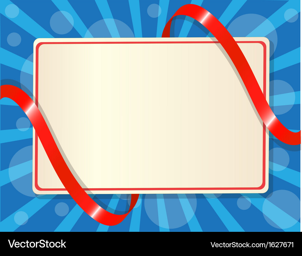 Greeting card entwined red ribbon Royalty Free Vector Image