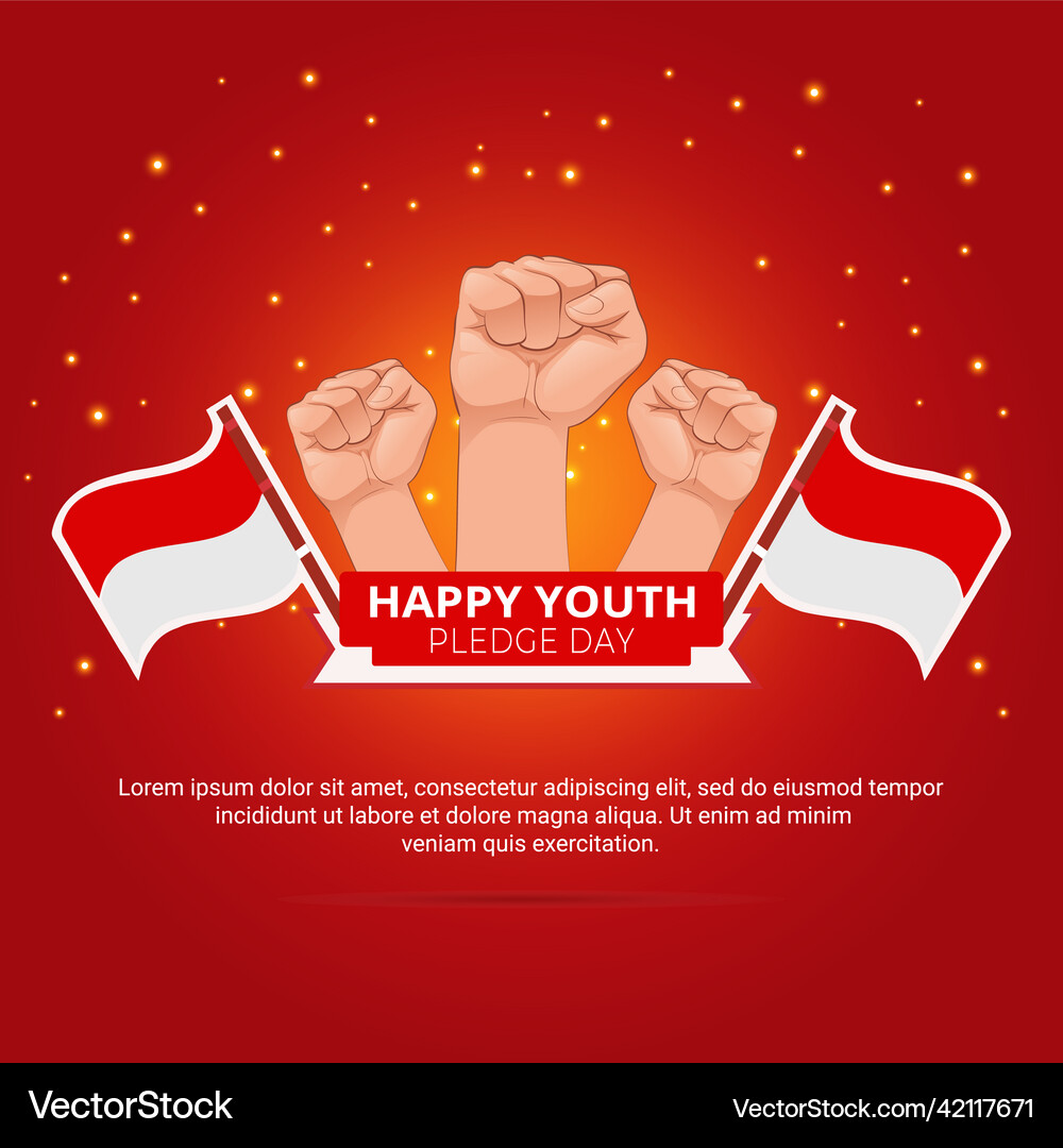 Happy youth pledge day design background Vector Image