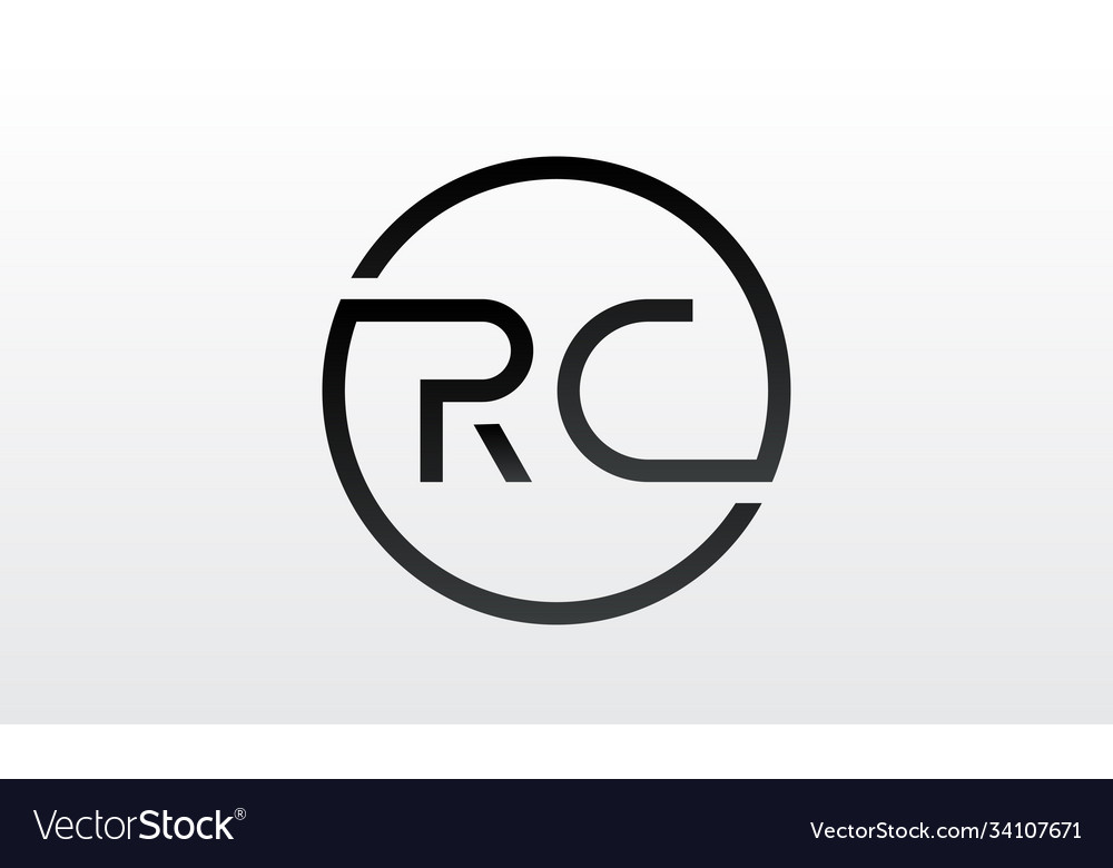 Initial rc letter logo with creative modern Vector Image