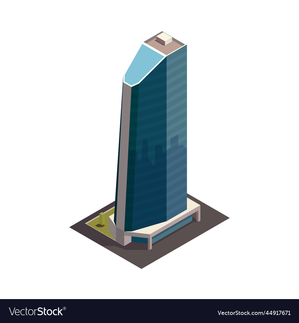 Sail shaped skyscraper composition Royalty Free Vector Image