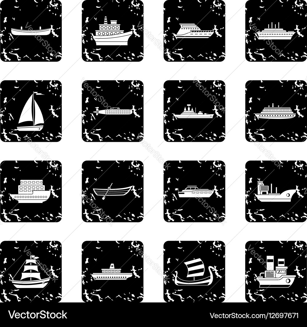 Sea transport icons set Royalty Free Vector Image