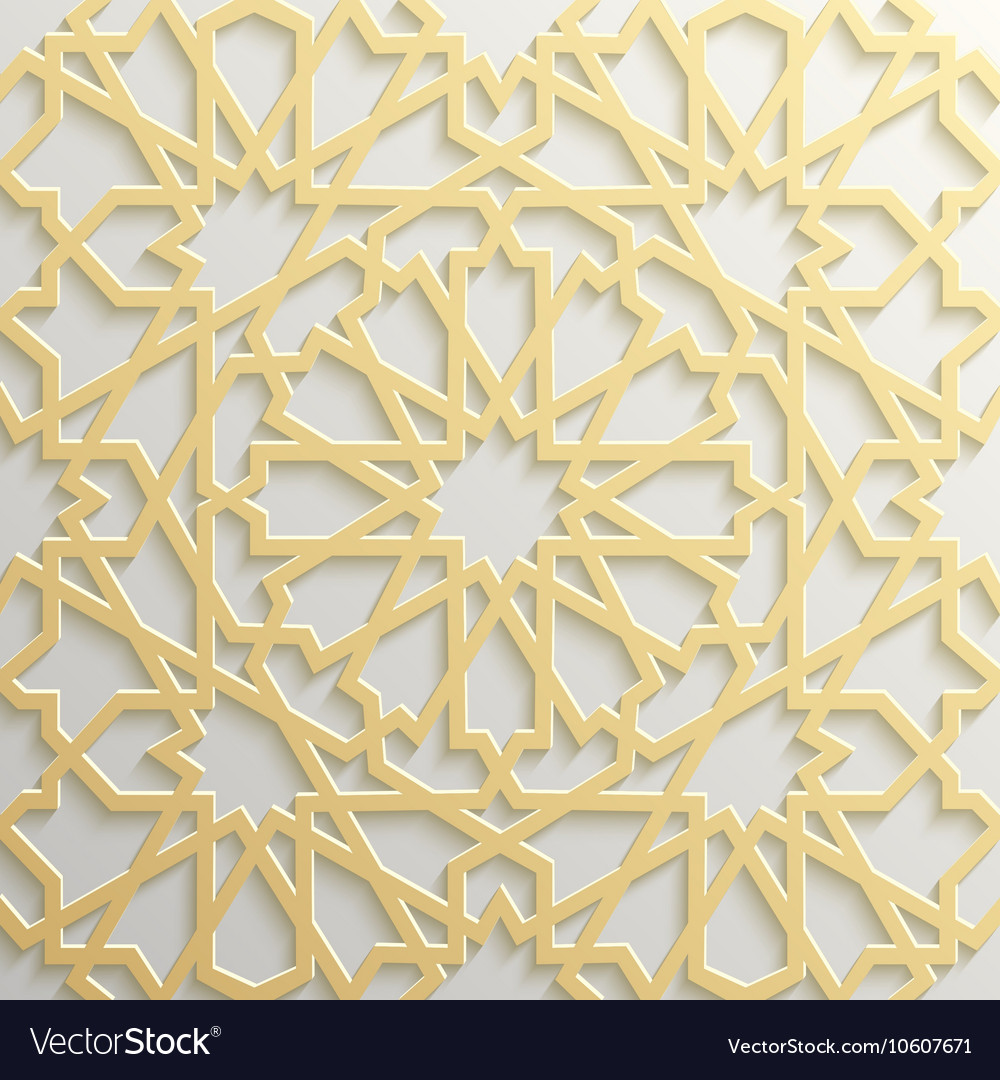 Seamless islamic pattern 3d traditional arabic Vector Image