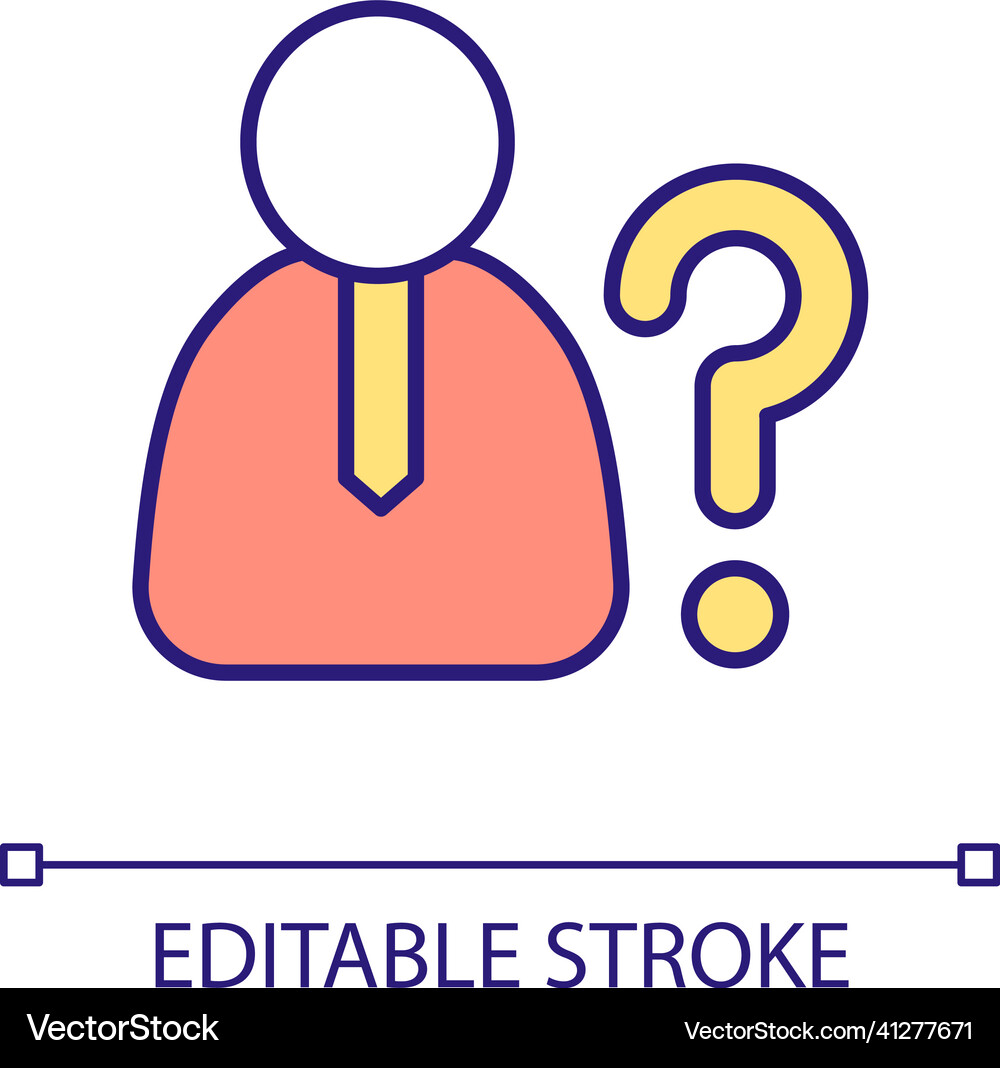 Unknown person rgb color icon Royalty Free Vector Image