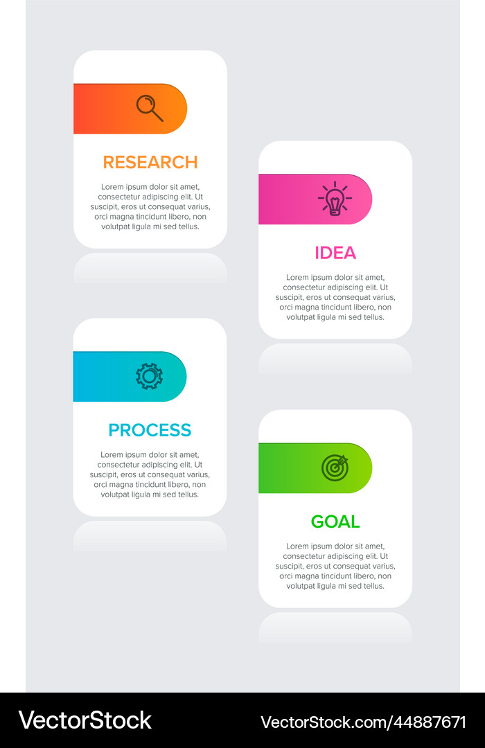 Vertical infographic design with icons and 4 Vector Image