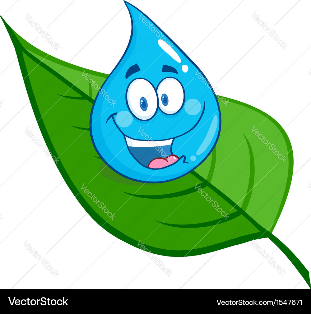 Water droplet cartoon character Royalty Free Vector Image