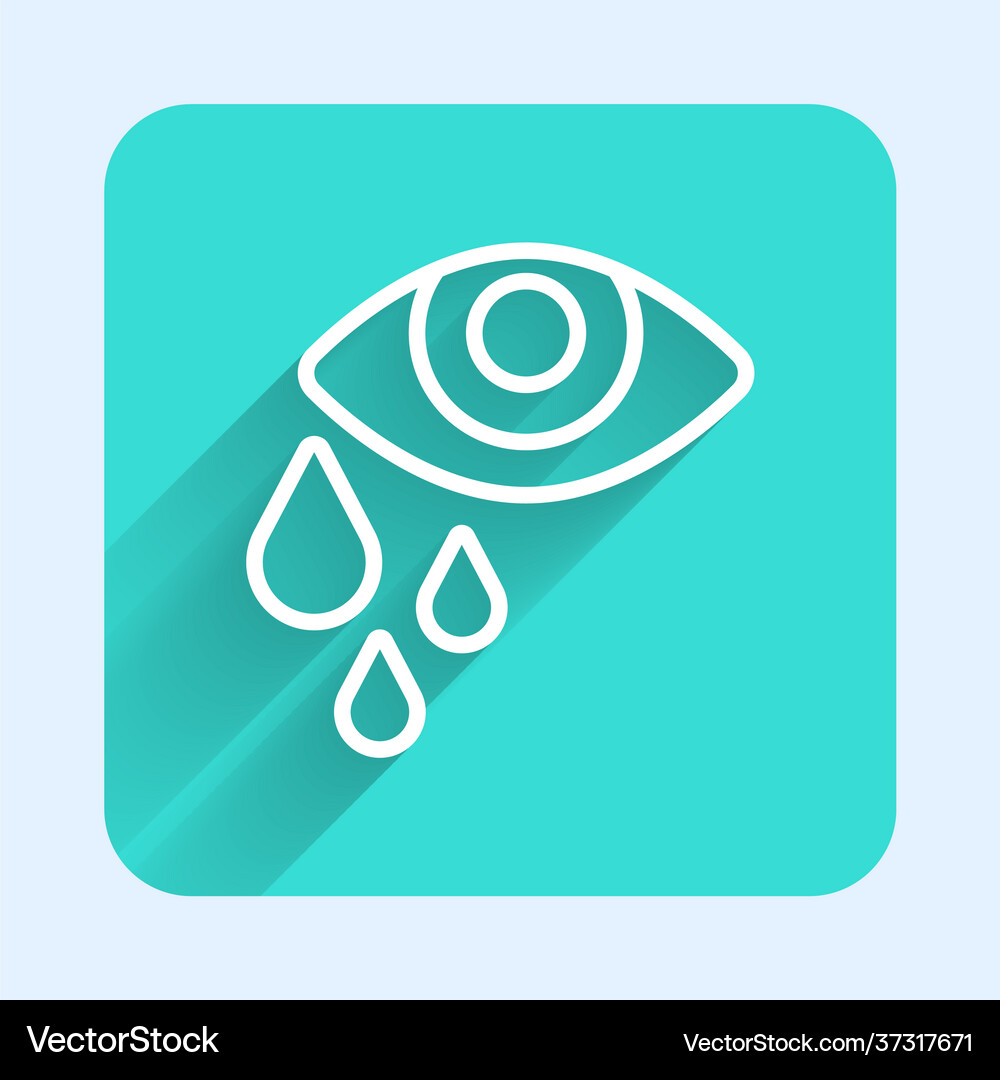 White line tear cry eye icon isolated with long Vector Image