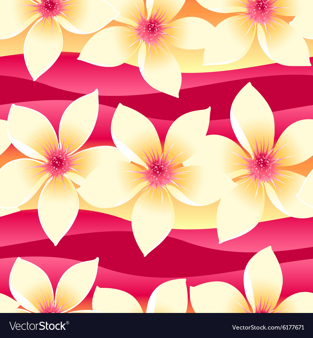 Yellow and pink tropical floral seamless pattern Vector Image