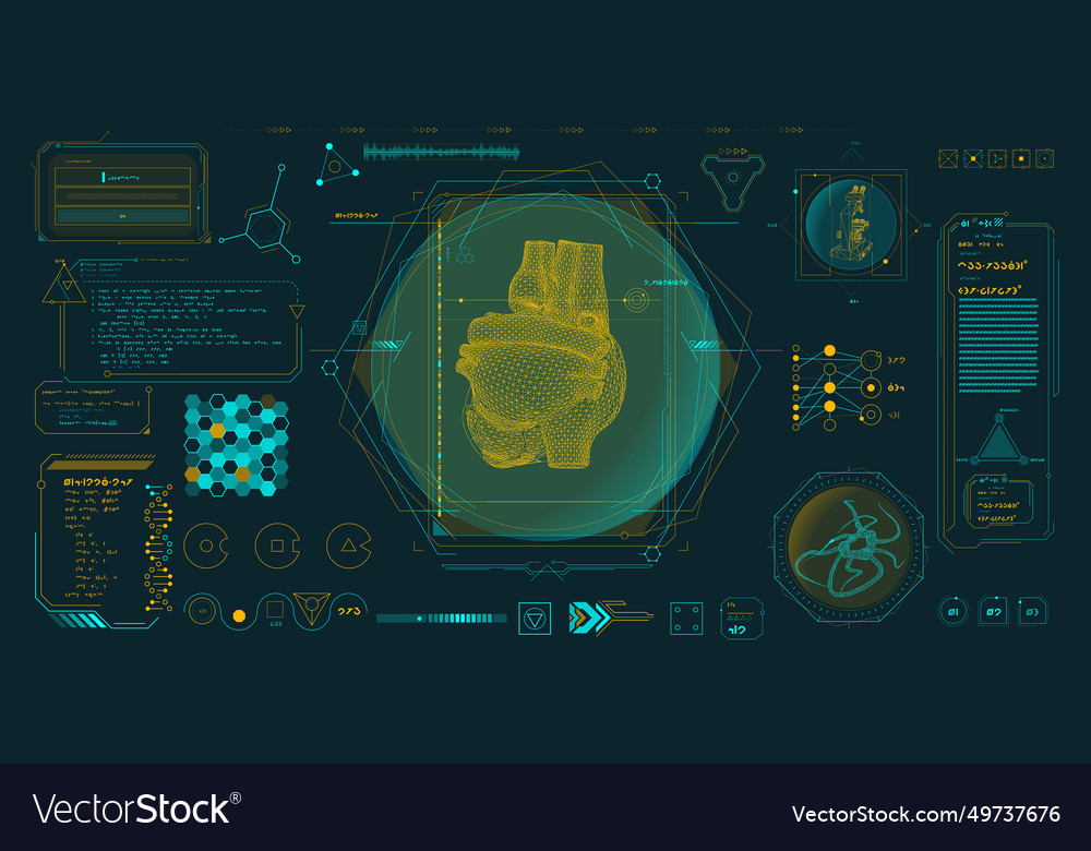 Data elements for sci-fi interface Royalty Free Vector Image