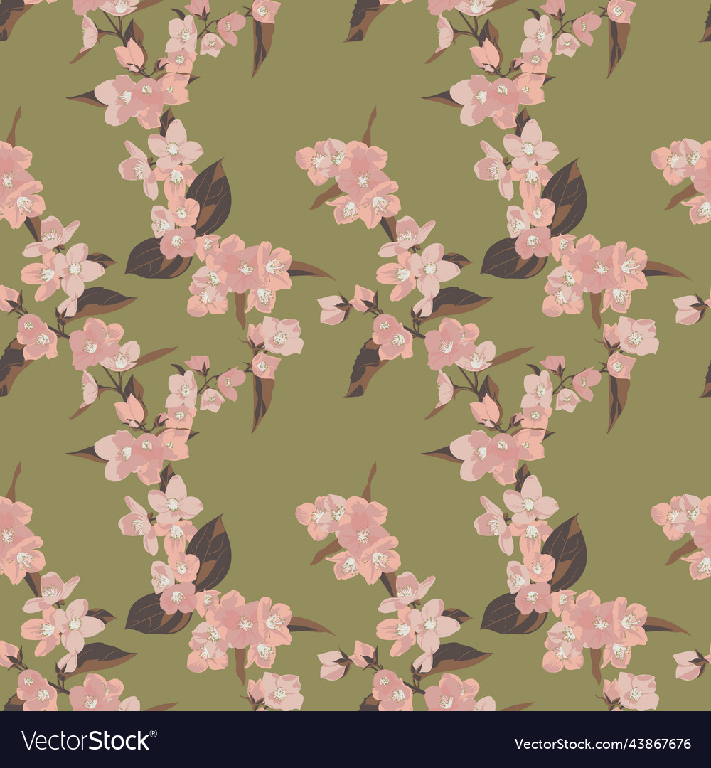Seamless pattern with flowers Royalty Free Vector Image