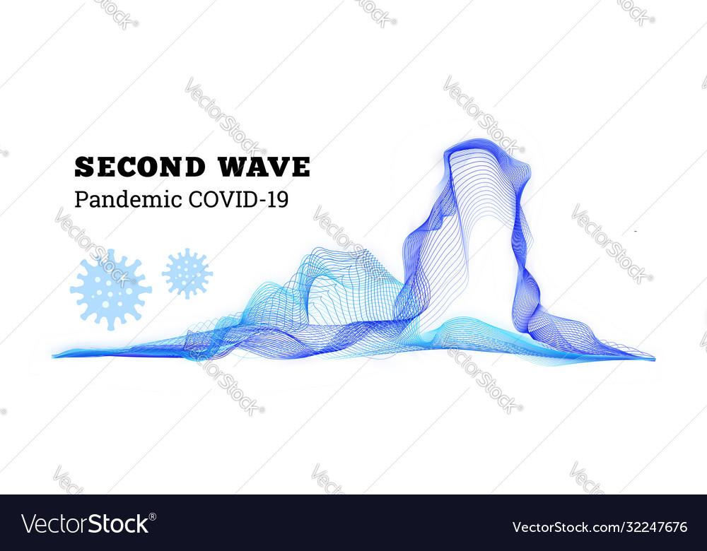 Second wave covid-19 on white Royalty Free Vector Image Second wave covid-19 on white Royalty Free Vector Image