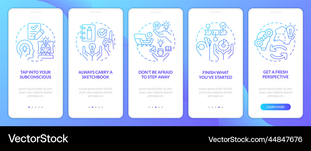 Ways To Beat Creative Block Blue Gradient Vector Image