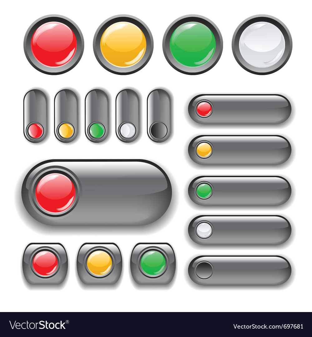 Button set Royalty Free Vector Image - VectorStock