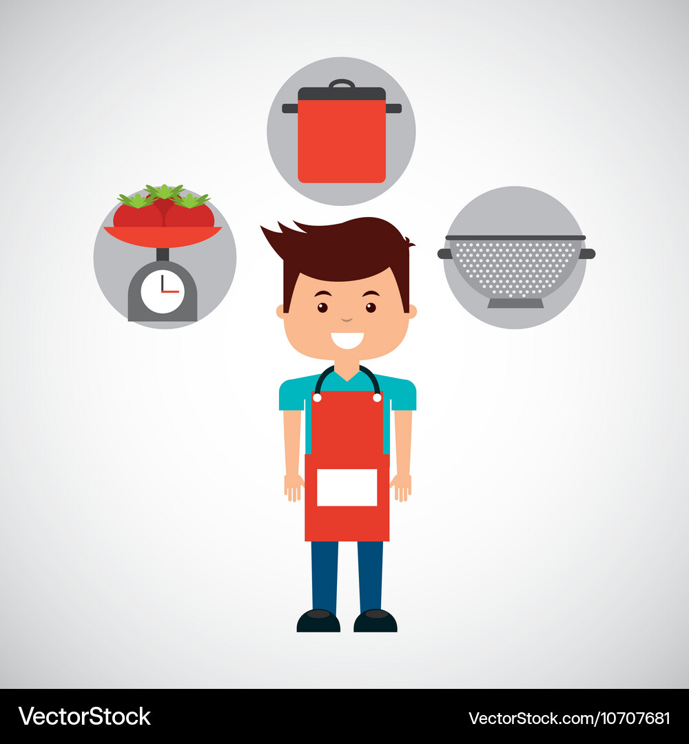 Chef avatar cooking food icon Royalty Free Vector Image