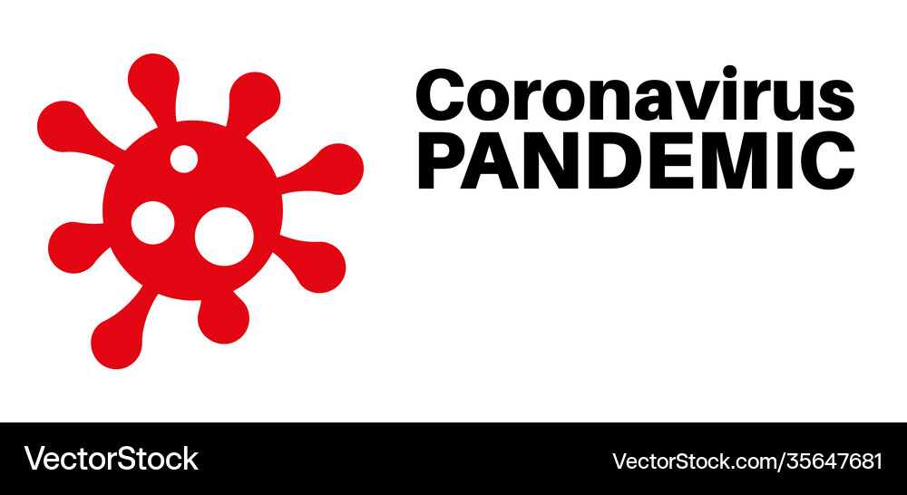 Corona virus pandemic with red logo Royalty Free Vector