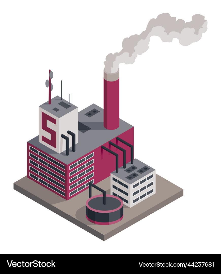 Factory isometric architecture of manufactures Vector Image