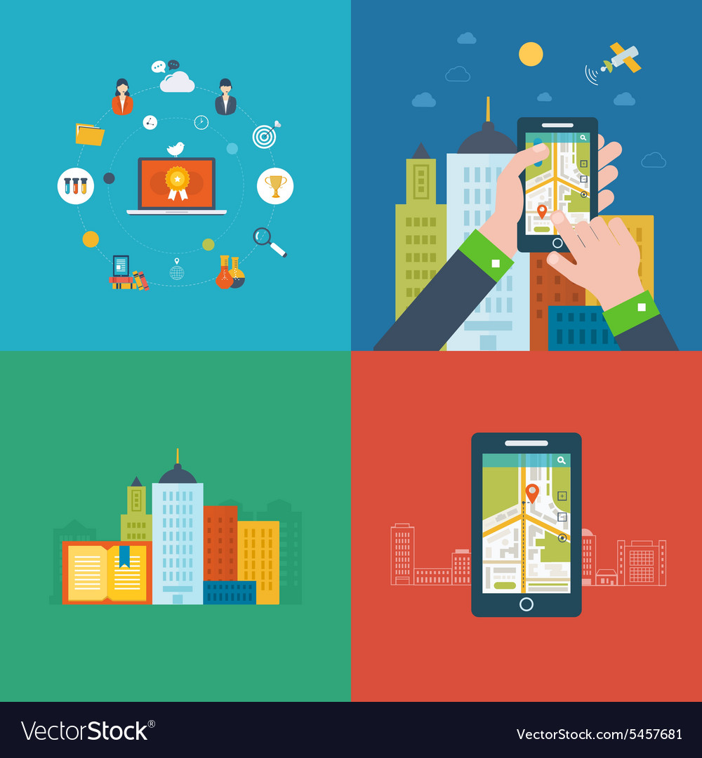 Flat design modern icons set Royalty Free Vector Image