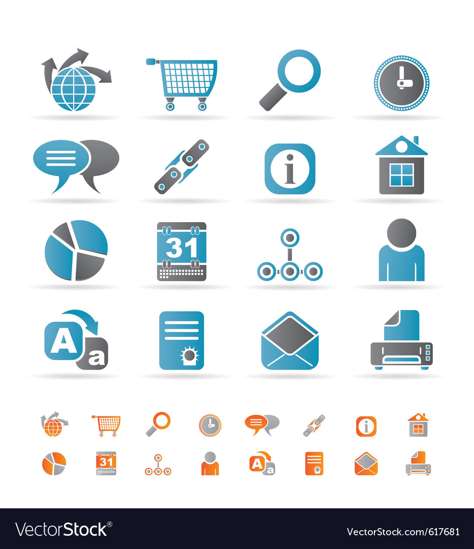 Internet and computer icons Royalty Free Vector Image