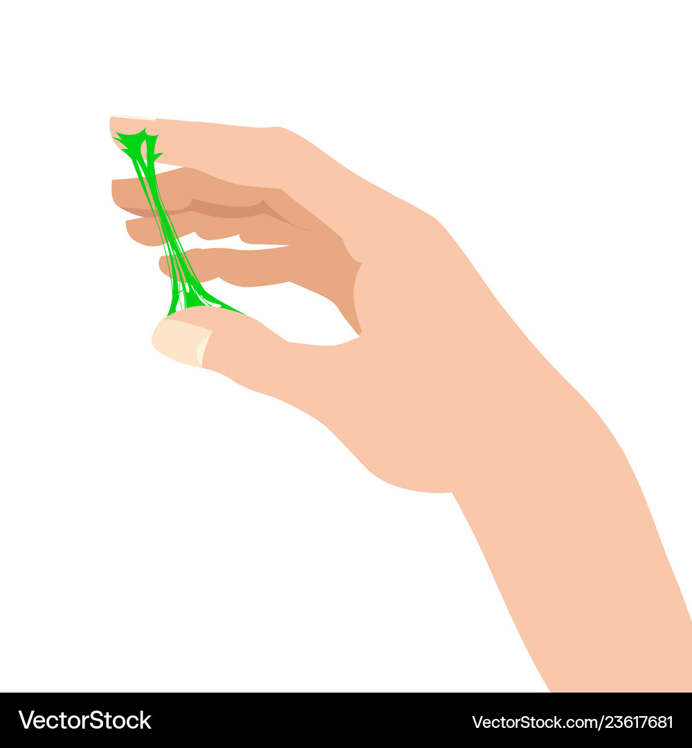 Sticky slime reaching for stuck by the hand Vector Image
