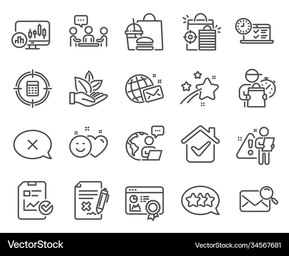 Technology icons set included icon as report Vector Image