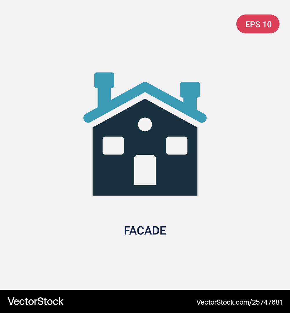 Two color facade icon from real estate concept Vector Image