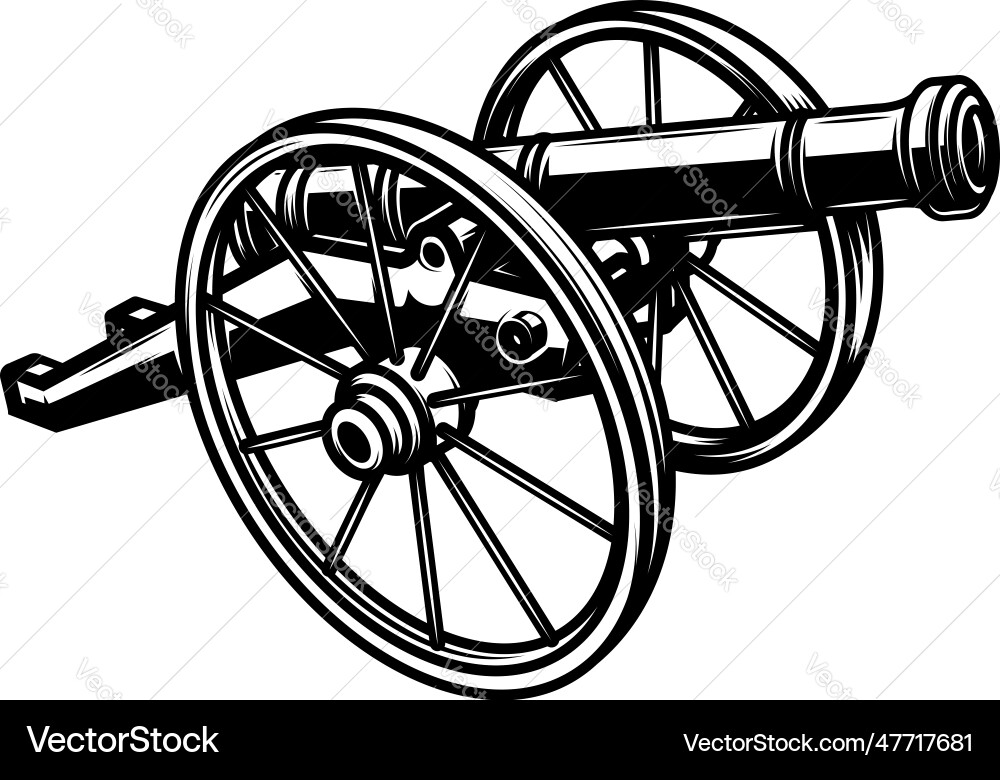 Vintage cannon design element for poster card Vector Image