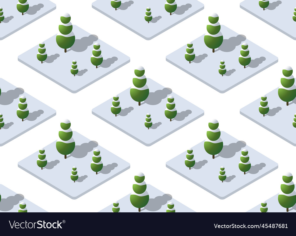 Winter seamless forest plan pattern map background