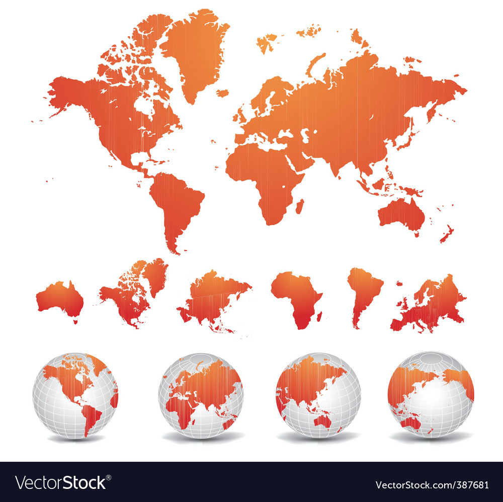 World maps Royalty Free Vector Image - VectorStock