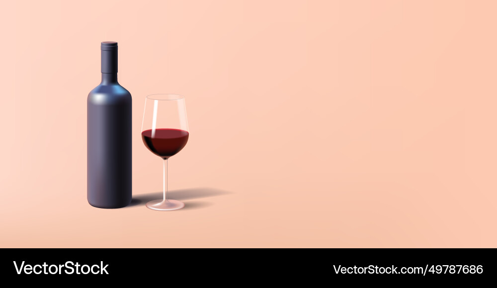 3d of wine bottle with wine Royalty Free Vector Image